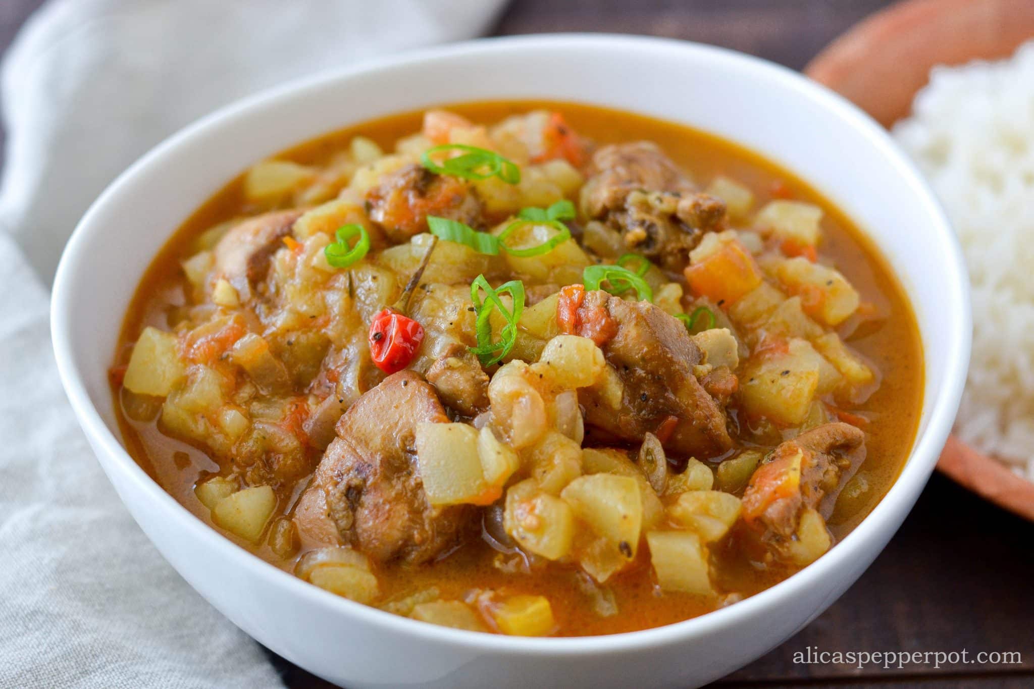 Caribbean Stewed Squash with Chicken - Alica's Pepperpot