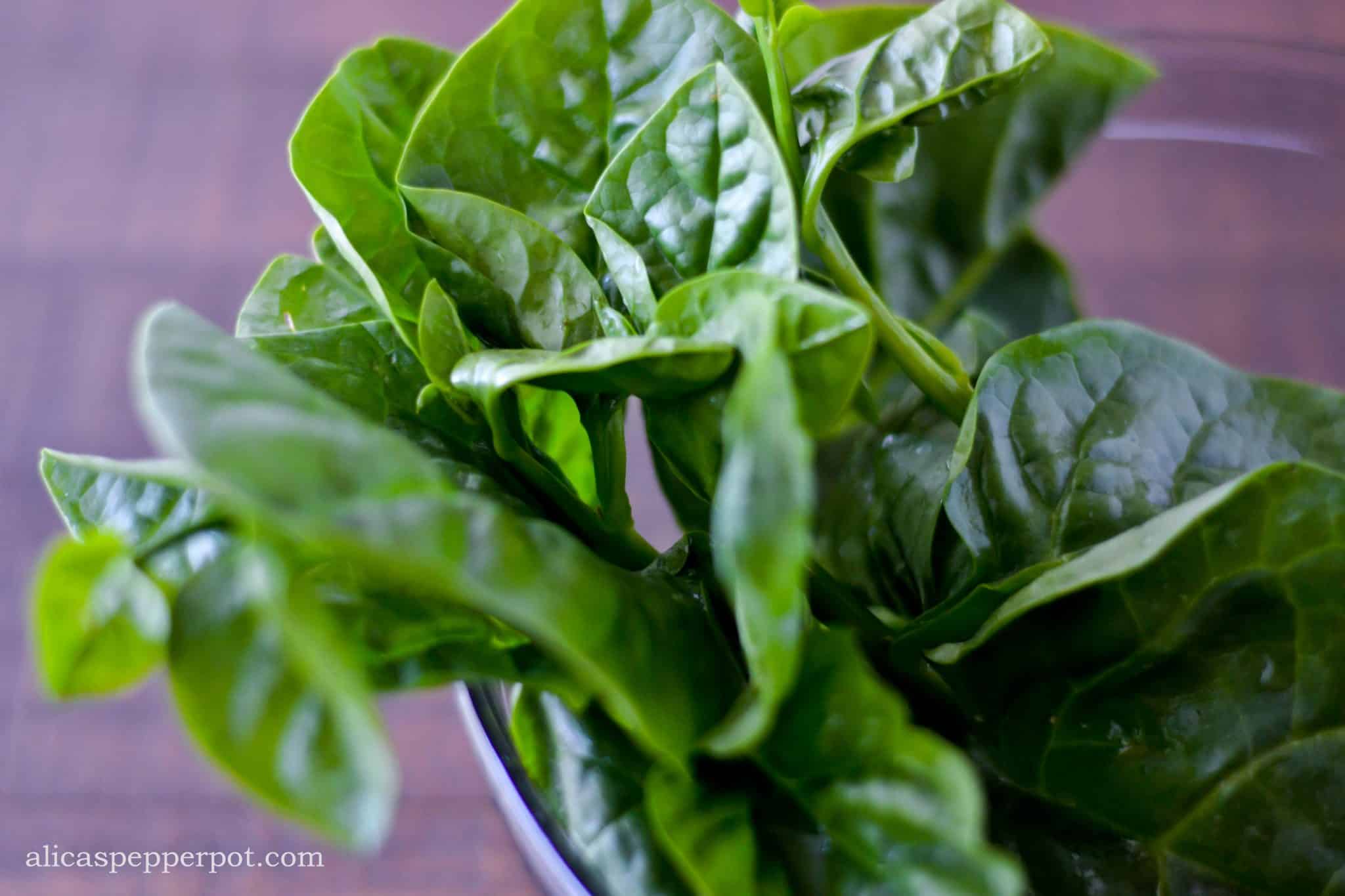 Bhaji with Shrimp (Sauteed Spinach) - Alica's Pepperpot