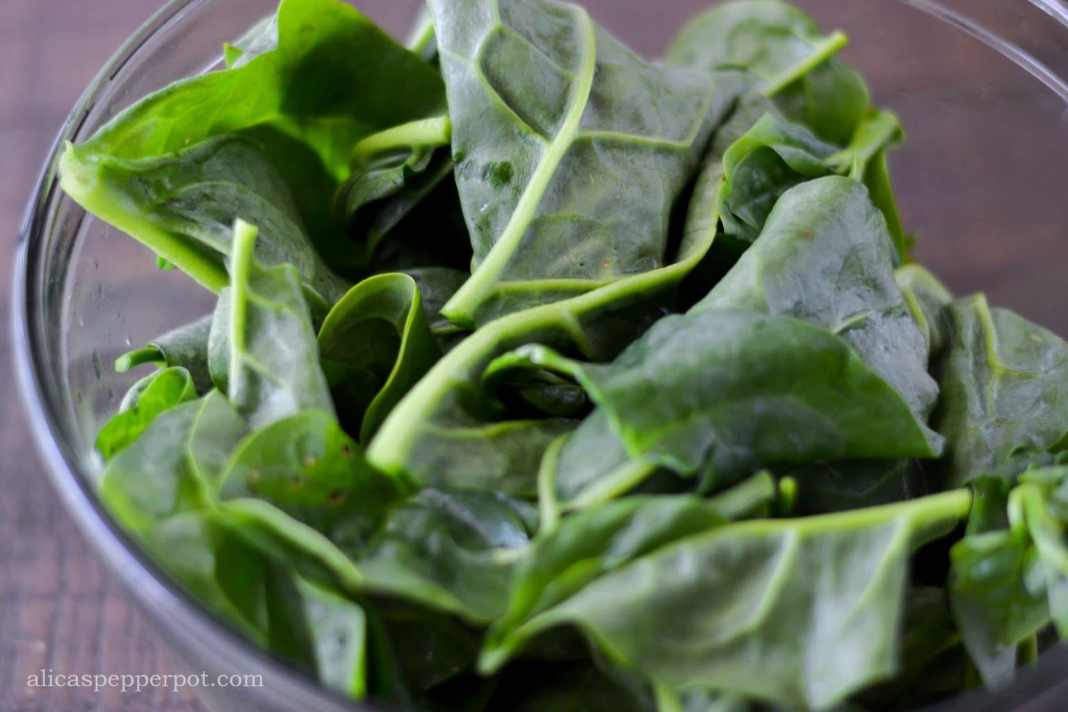 Bhaji with Shrimp (Sauteed Spinach) - Alica's Pepperpot