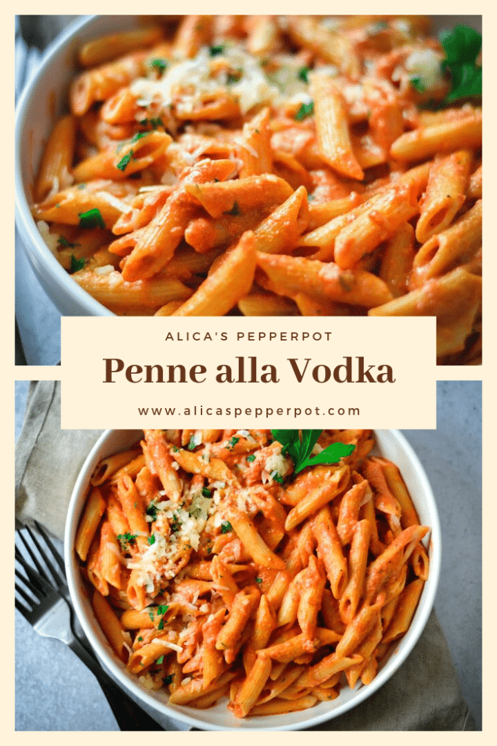Penne alla vodka (Pasta with vodka cream sauce) » Alica's Pepperpot